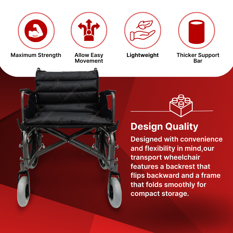 SURRMED Bariatric Wheelchair | Heavy-Duty Mobility Chair for Obese ...