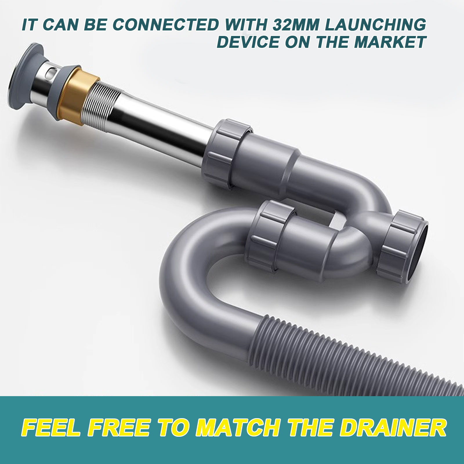 PVC Bathroom Sink Drain Pipe Anti-Odor S-Trap Drainage Tube, U Type/P ...