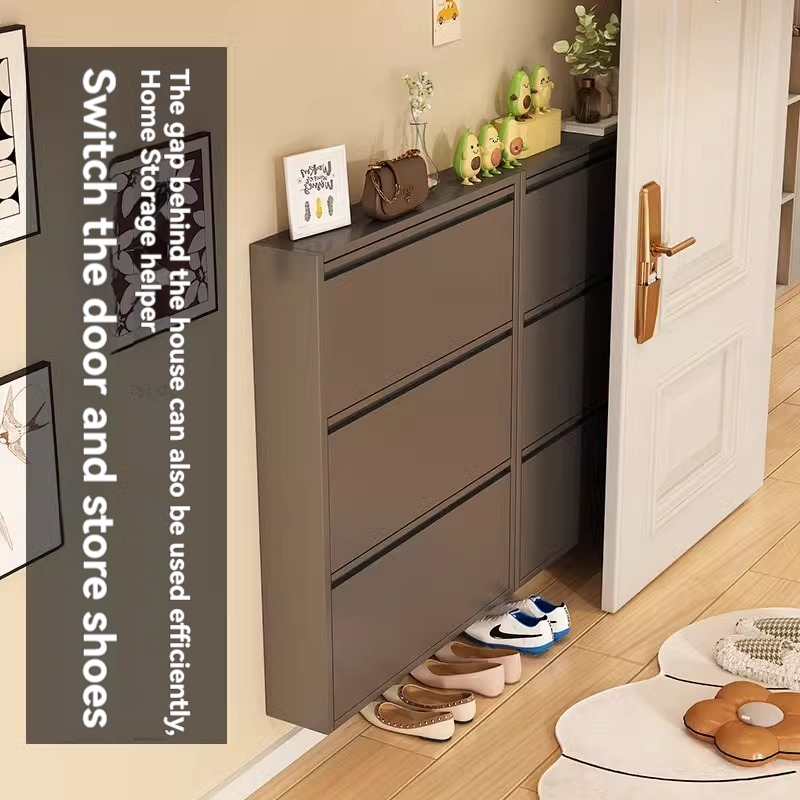 Shoe Cabinet Wall Mounted Steel Shoe cabinet MultiLayer Wall Hanging ...