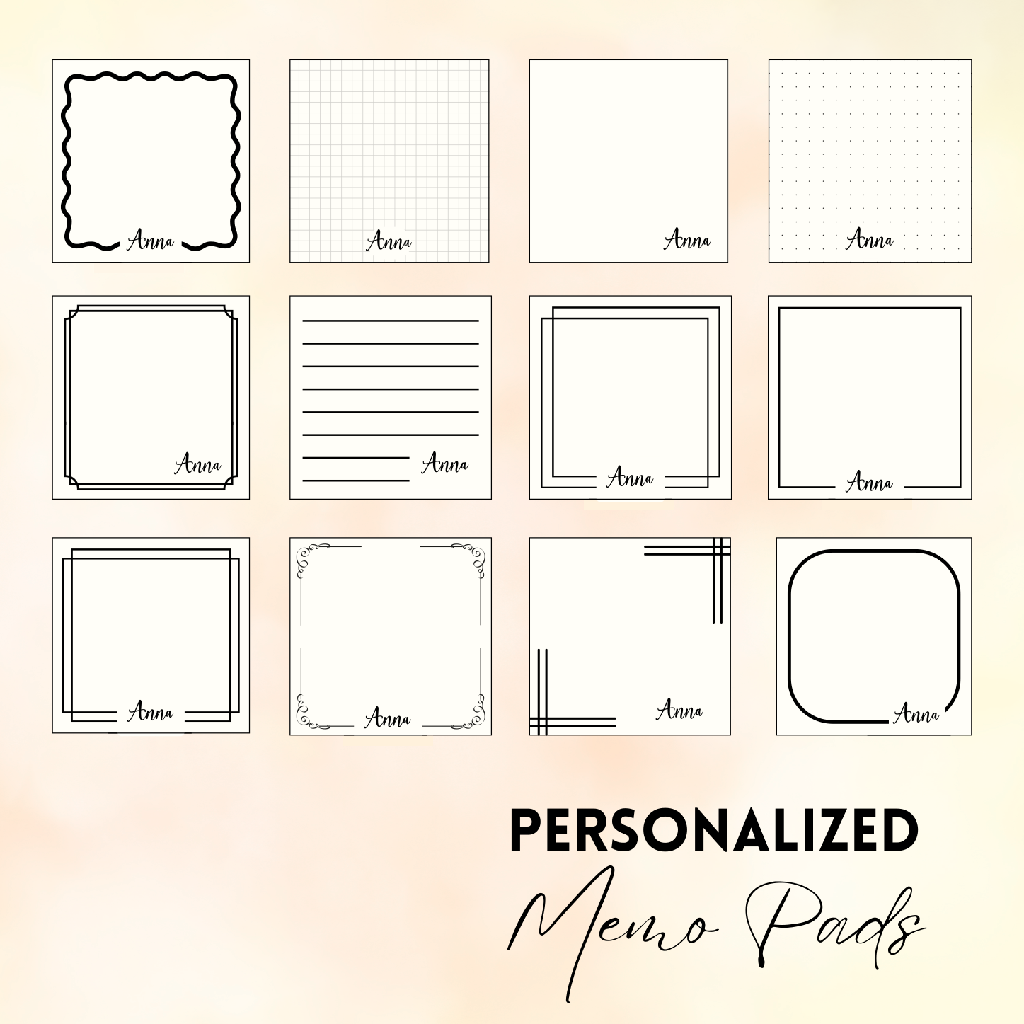 Minimalist Personalized Memo Pads/ Notepads for Notes, Lists ...