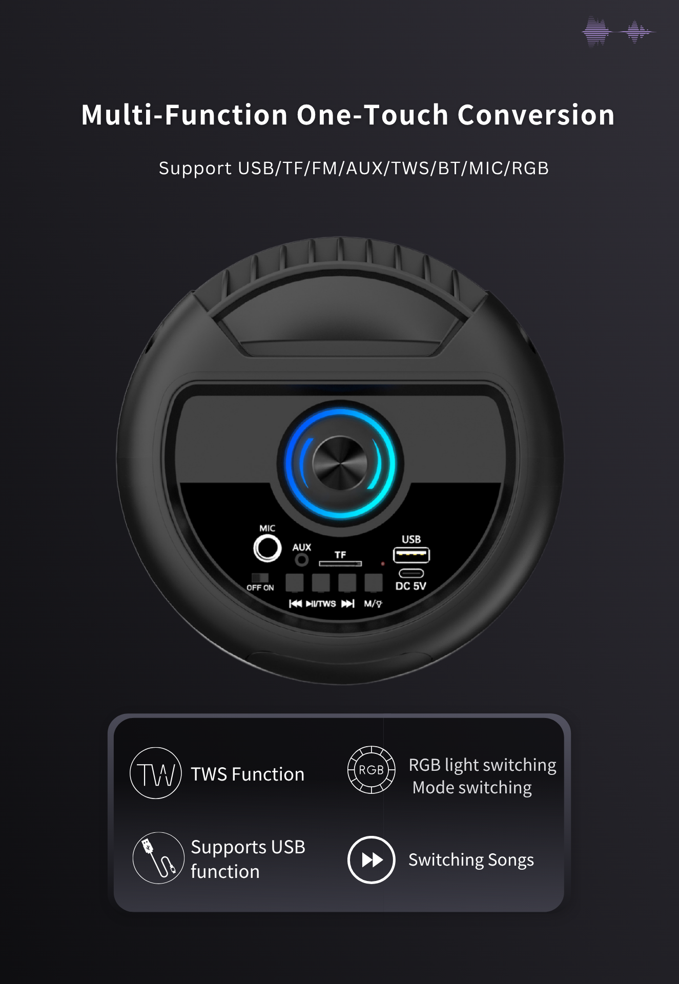 【Ready Stock】SHARP Bluetooth Speaker Wireless Super Bass With 2 Mic ...