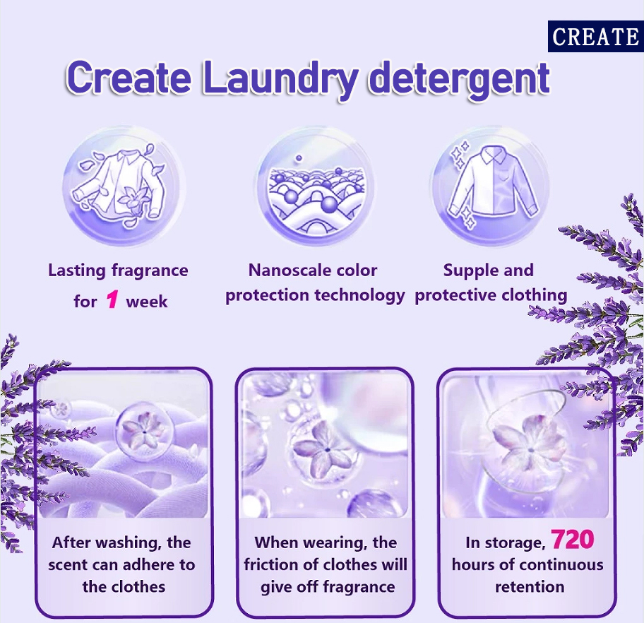 2000ML laundry detergent liquid 72h Waiting for love scent 3in1 fabcon ...