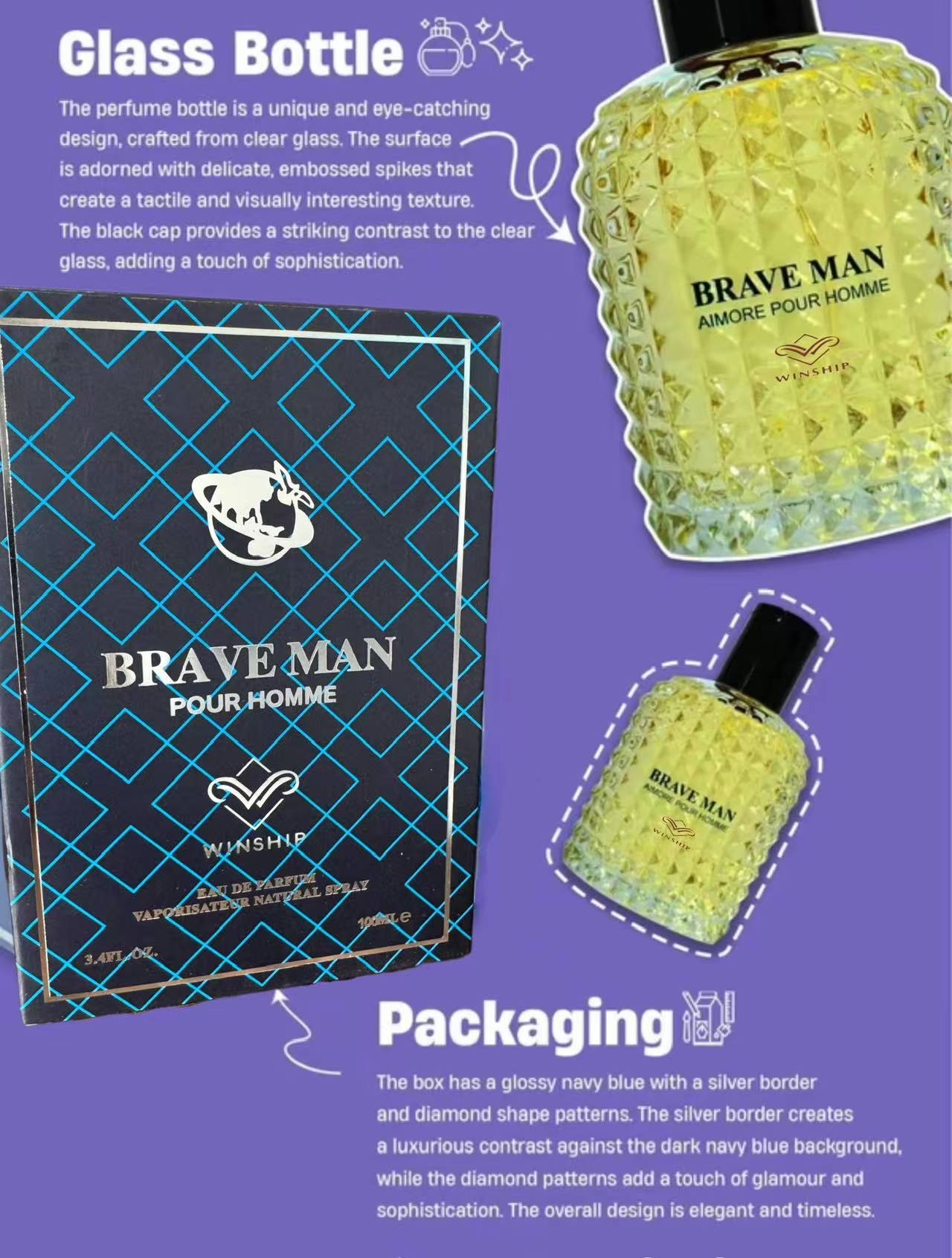 BUY 1 TAKE 1 WINSHIP Brave Man Pour Homme Perfume For Man Body Mist ...