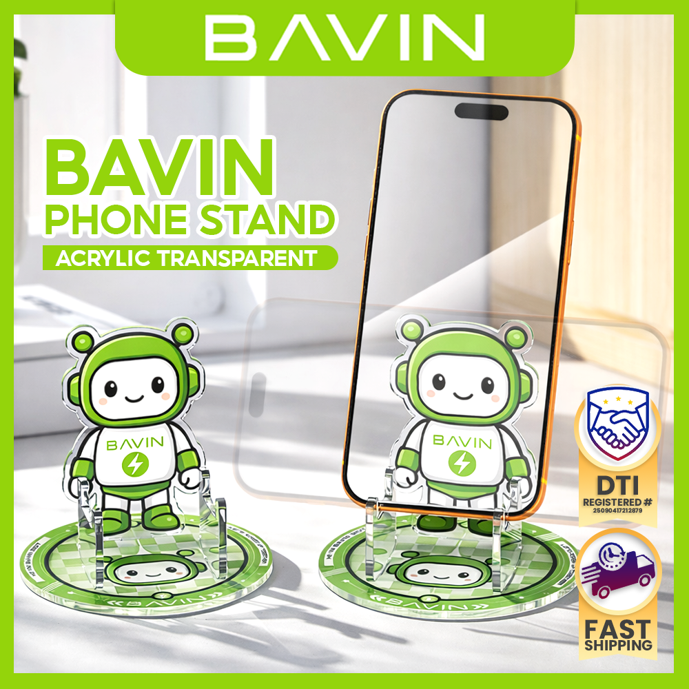 BAVIN Phone Stand Acrylic Transparent Robot Design Holder for ...