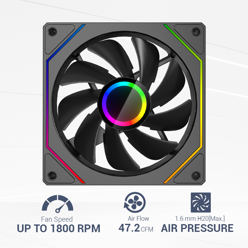 Esgaming 3in1 ARGB Case Fan 120mm CPU Fan 6PIN PWM Infinite Mirror ...