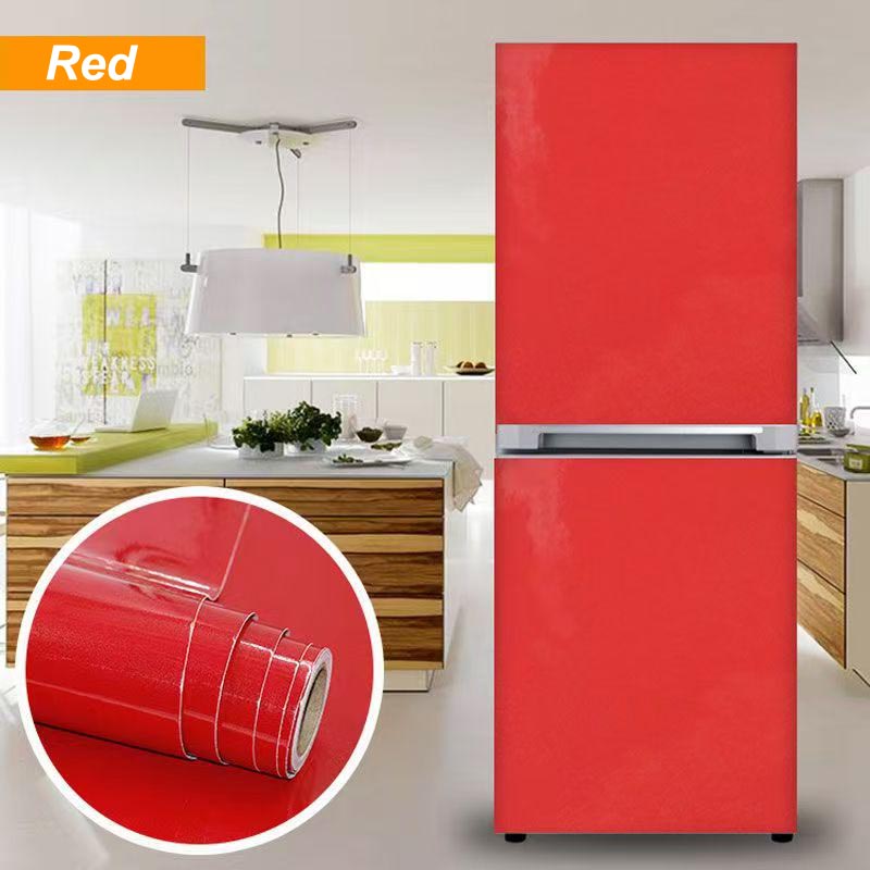 Solid Plain Color Refrigerator Self Adhesive Sticker Cover 1 Door 2 ...