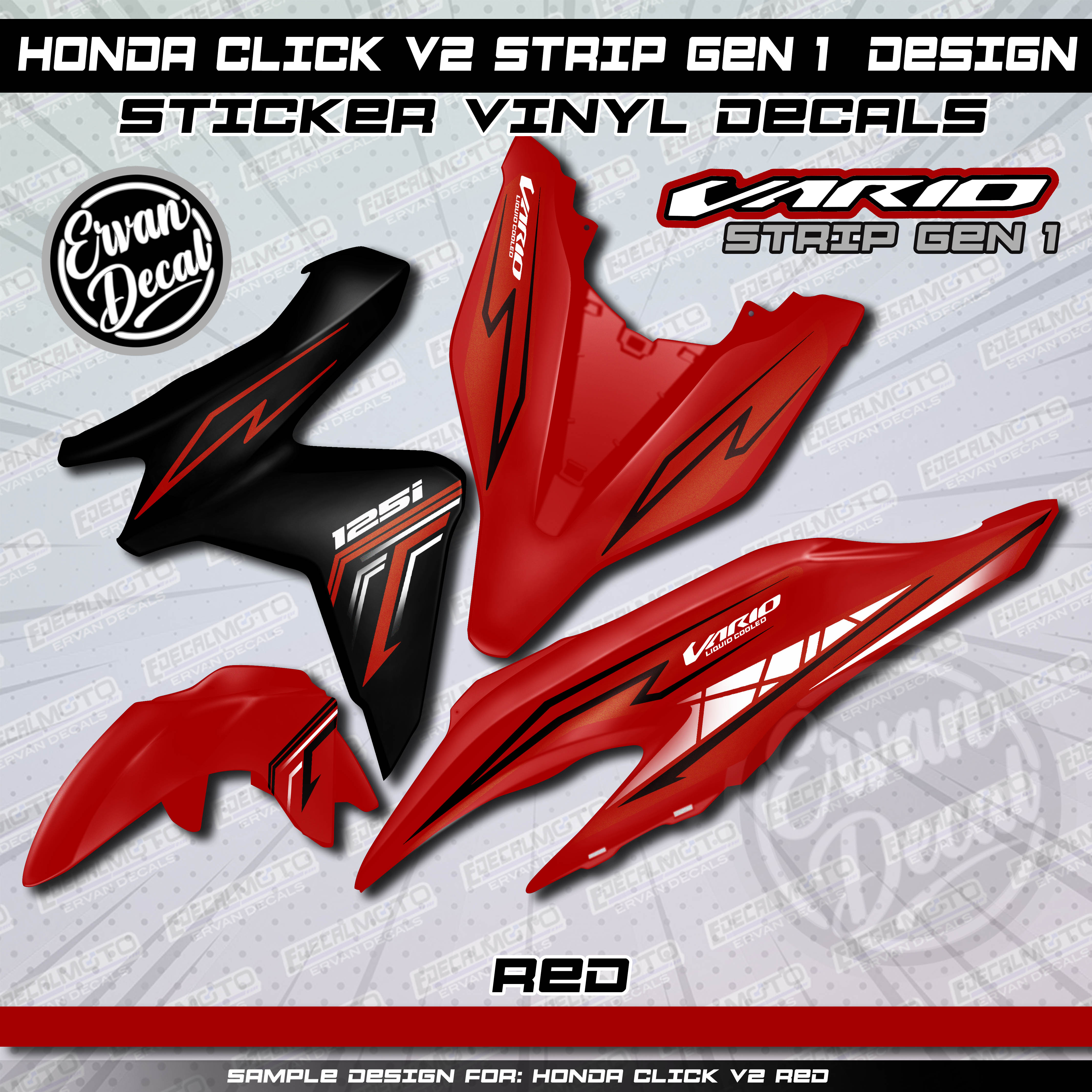 HONDA CLICK 125i INDO CONCEPT VARIO STRIP GEN 1 DESIGN EDECALMOTO ERVAN ...