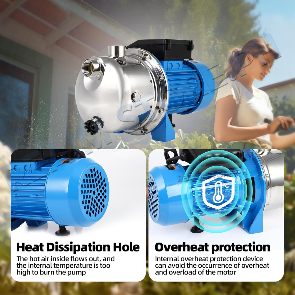 REAIM Jetmatic Water Pump Motor Stainles Steel Pressure Booster Pump ...