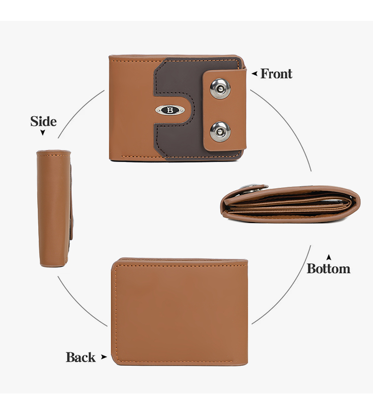 Mumu 1177 Bi-Fold Safety Wallet in Snap Button Closure with Transparent ...