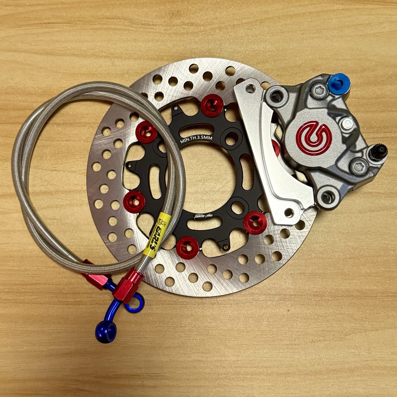 HONDA BEAT/CLICK 2POT CALIPER+EARLS HOSE+220MM BRACKET+4HOLES FLOATING ...