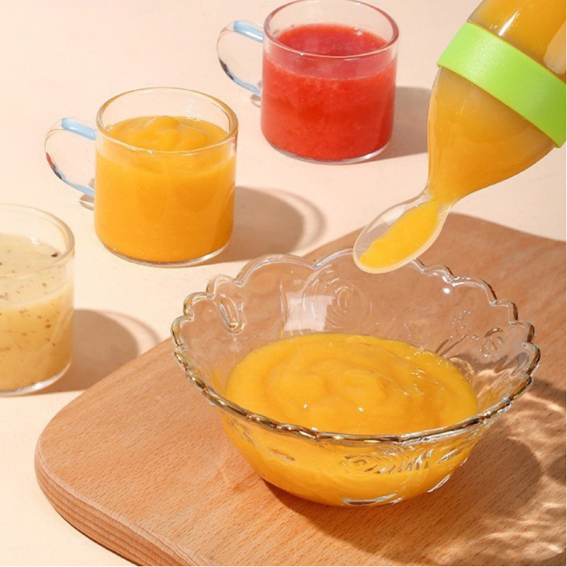 DAPANDA Infant Baby Silicone Feeding Spoon Feeder for Kids Smashed Food ...