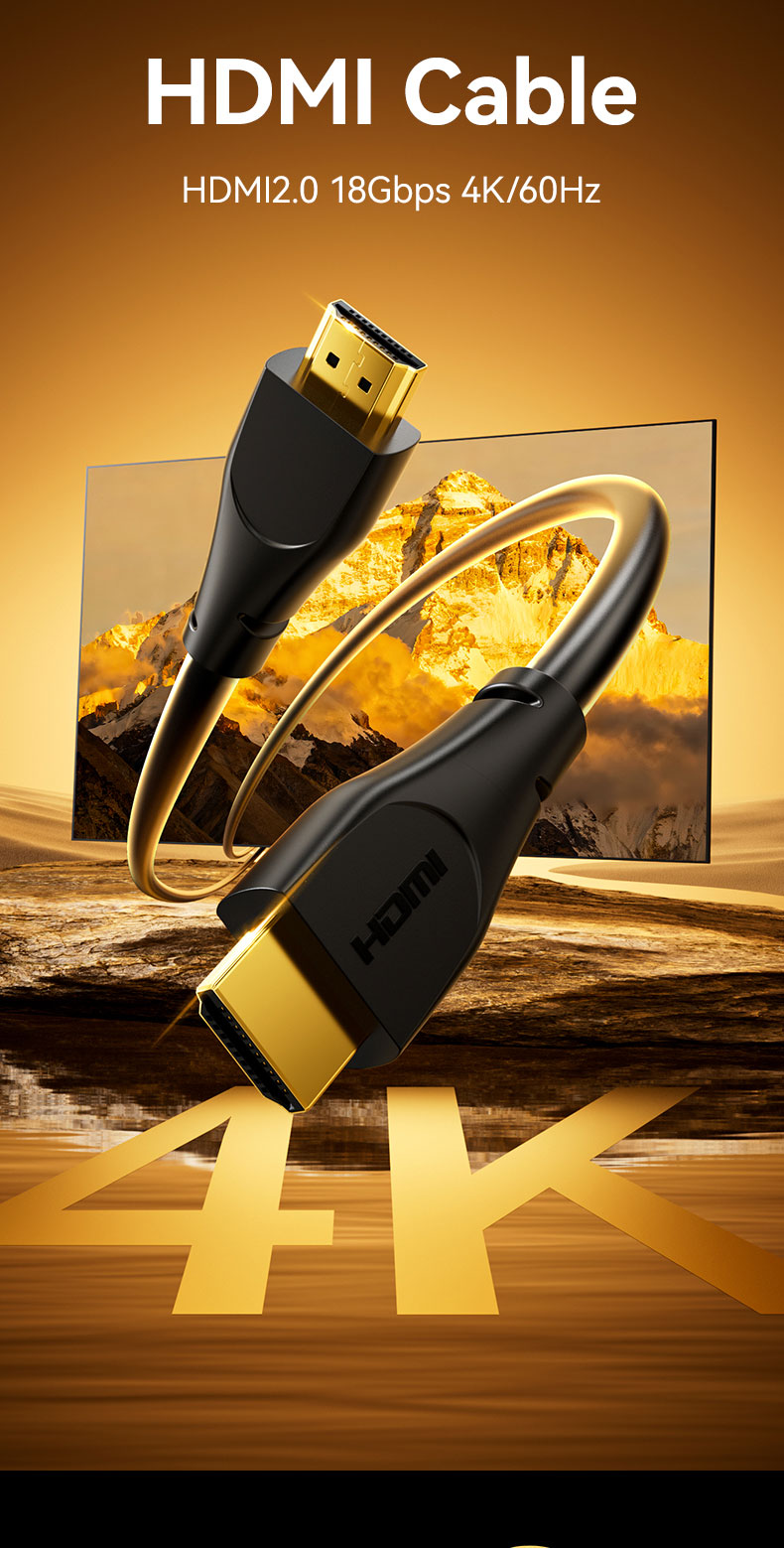 Deli 2.0 HDMI Cable 4KPVC Classic Model 0.5 Meters High Definition ...