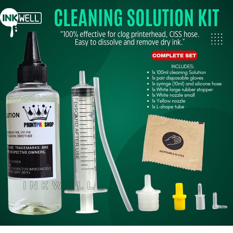 Printhead Cleaning Solution kit Set 100mL for Epson, HP, Brother and ...