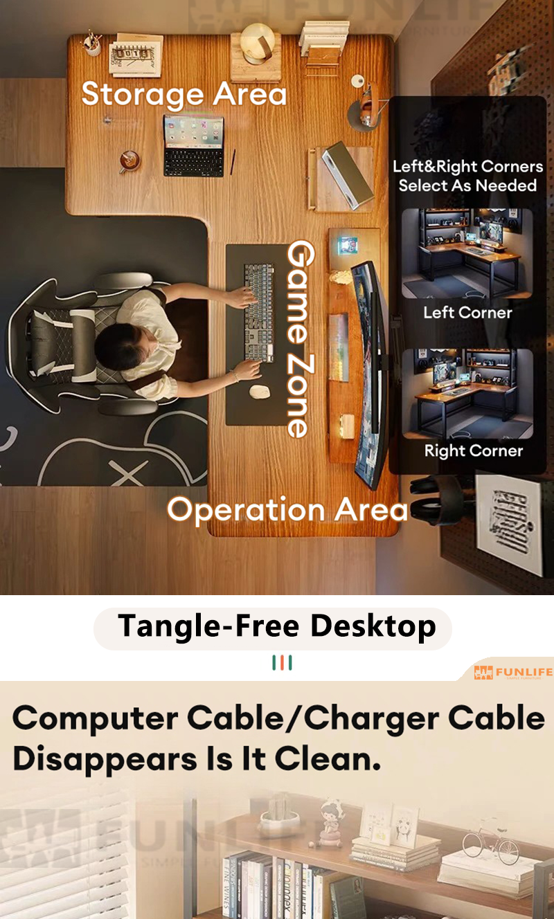 L Shape Table Study Computer Table Wooden Corner Desk Office Table ...