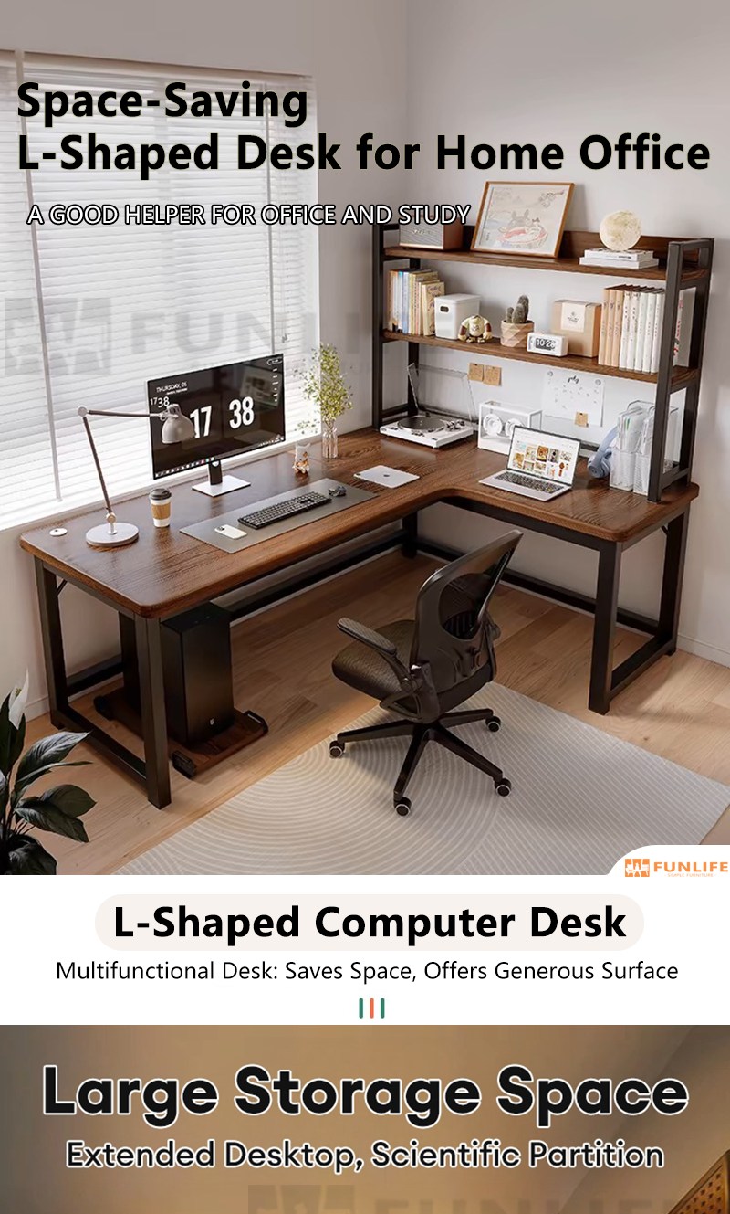 L Shape Table Study Computer Table Wooden Corner Desk Office Table ...