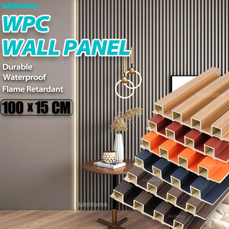 10PCS Solid Wood Panel PVC Board Wallpaper Fluted Wall Panel Sticker ...
