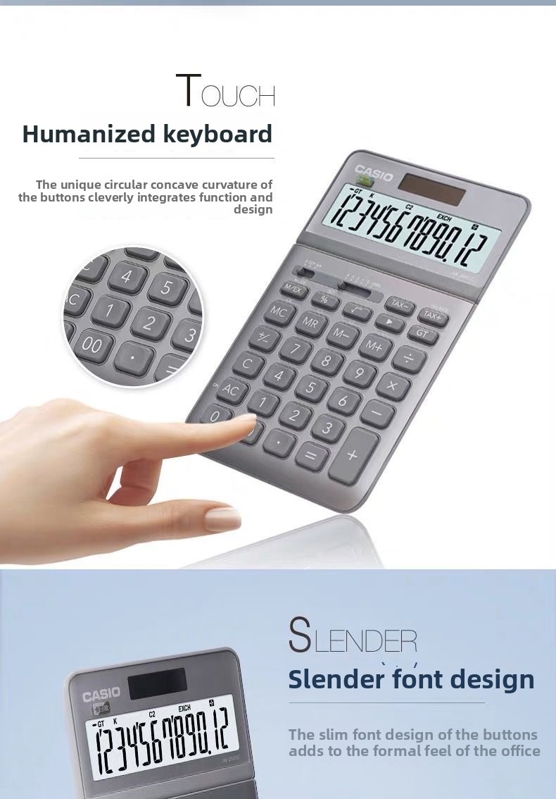 Casio JW-200SC Desktop Calculator with Dual Power and Adjustable ...