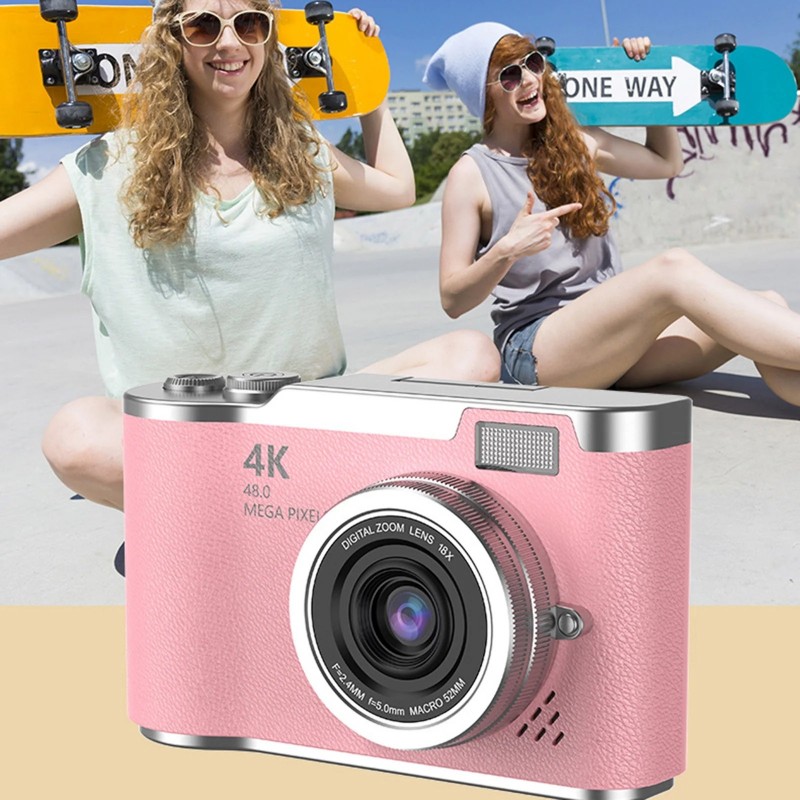 Digital Camera 4K HD Selfie Flip screen 180° Built-in Flash 30X Zoom ...