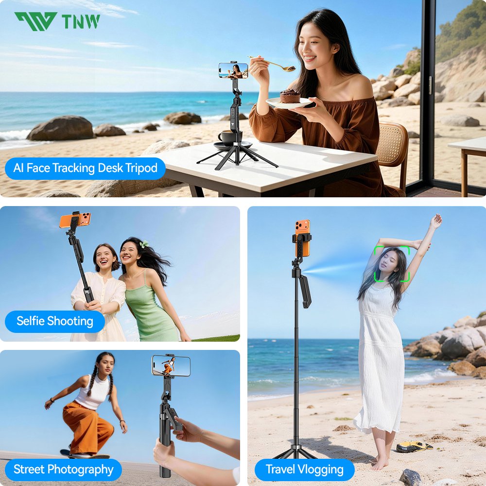 TNW S30Max AI Face Tracking Tripod 1.8M Selfie Stick With Bluetooth ...