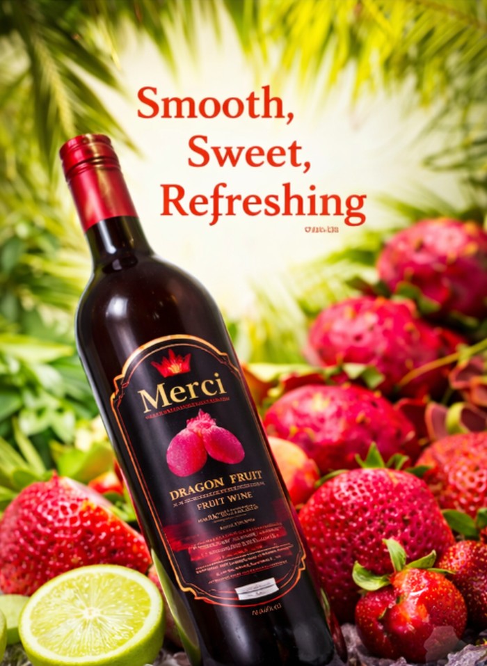 Merci Dragon Fruit Fruit Wine 750ml – Premium Sweet Smooth Taste Wine ...