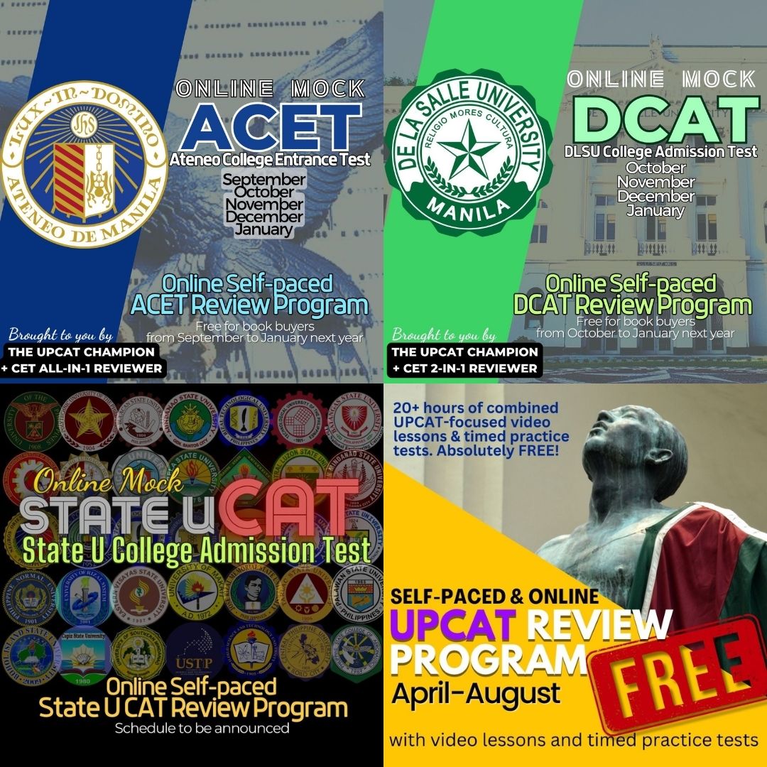 UPCAT, PUPCET, USTET, DCAT, ACET, PLMAT & CET Reviewer - The Ultimate ...