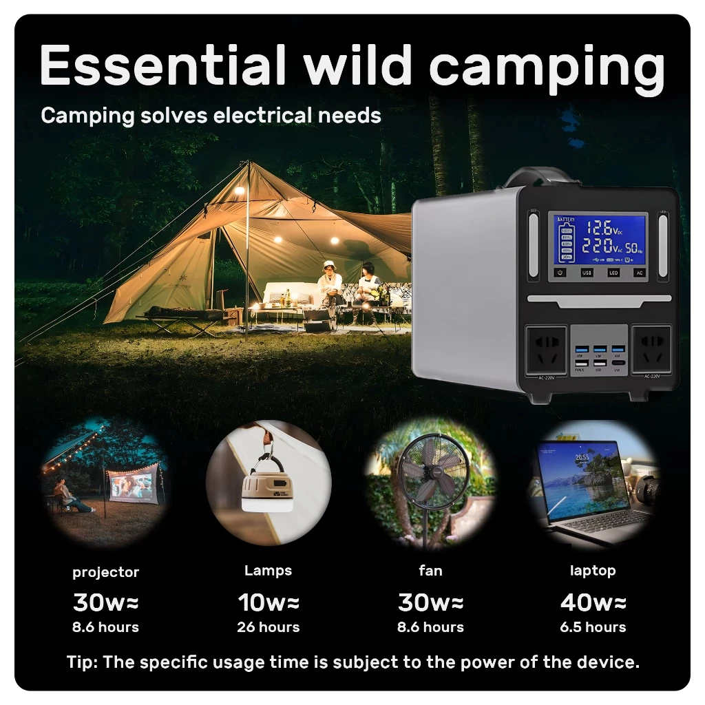 Portable Power Station 288000mAh 500W: Solar Generator for Camping ...