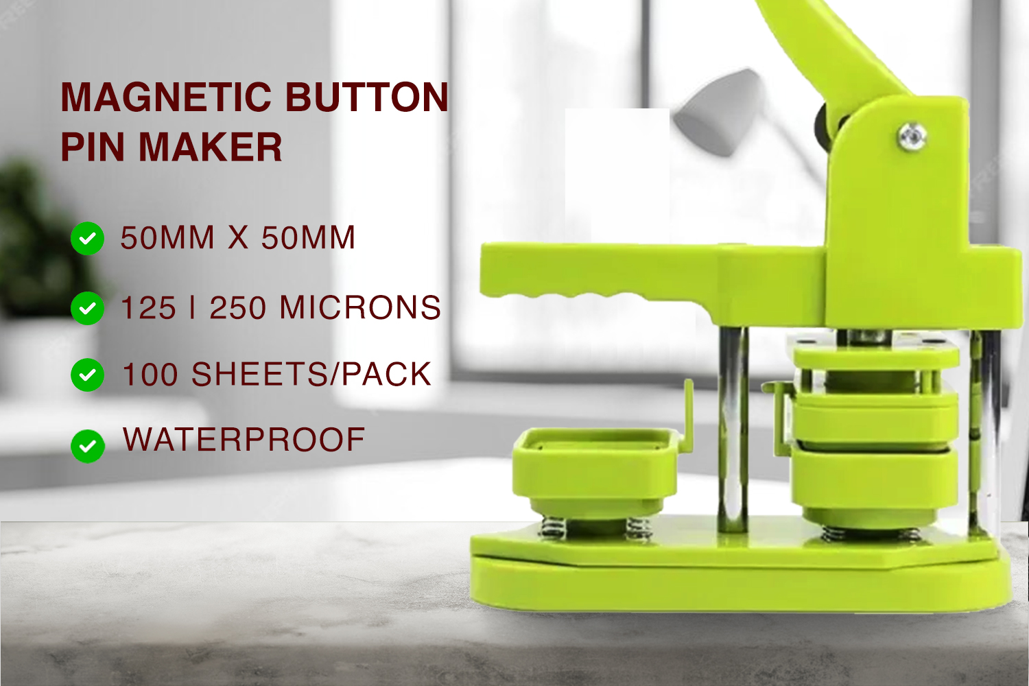 Creative Magnetic Button Pin Maker 50mm x 50mm | Ref Magnet Display ...
