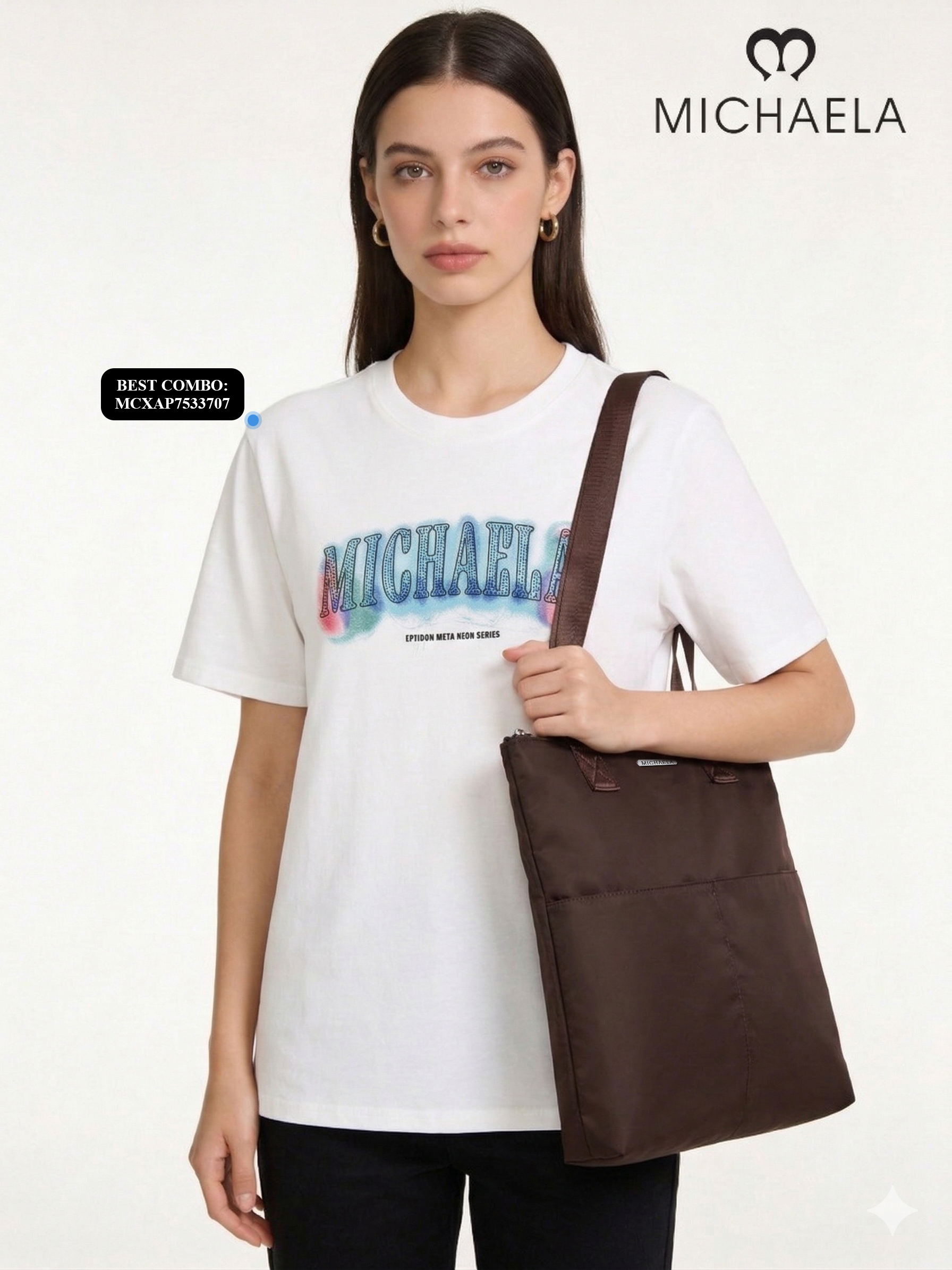 MICHAELA Re-Nylon Tote Bag Spacious for 13'' Laptop Folder Zip Totes ...