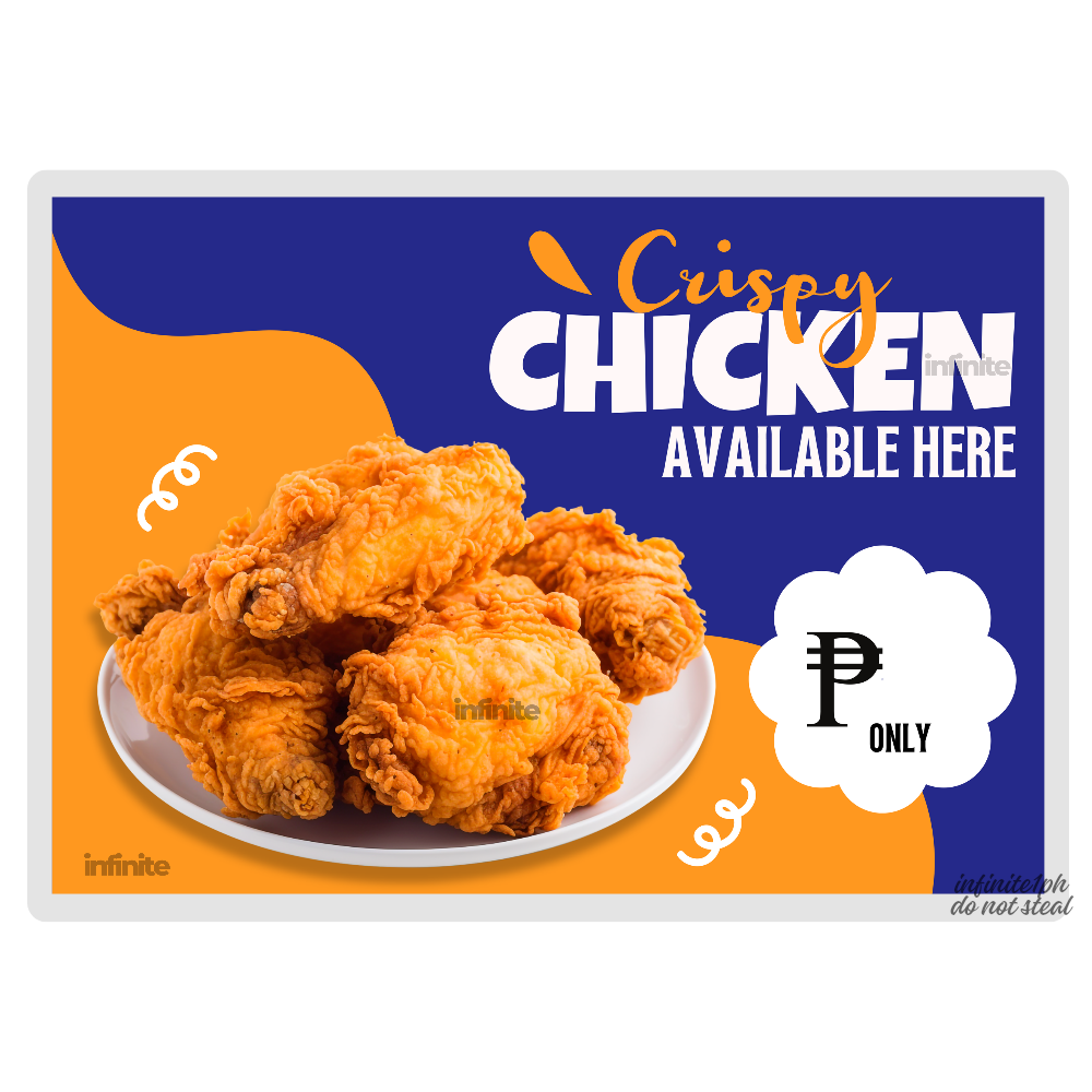 Crispy Chicken Available Here - Laminated Sign Signage A4/A5 Size ...
