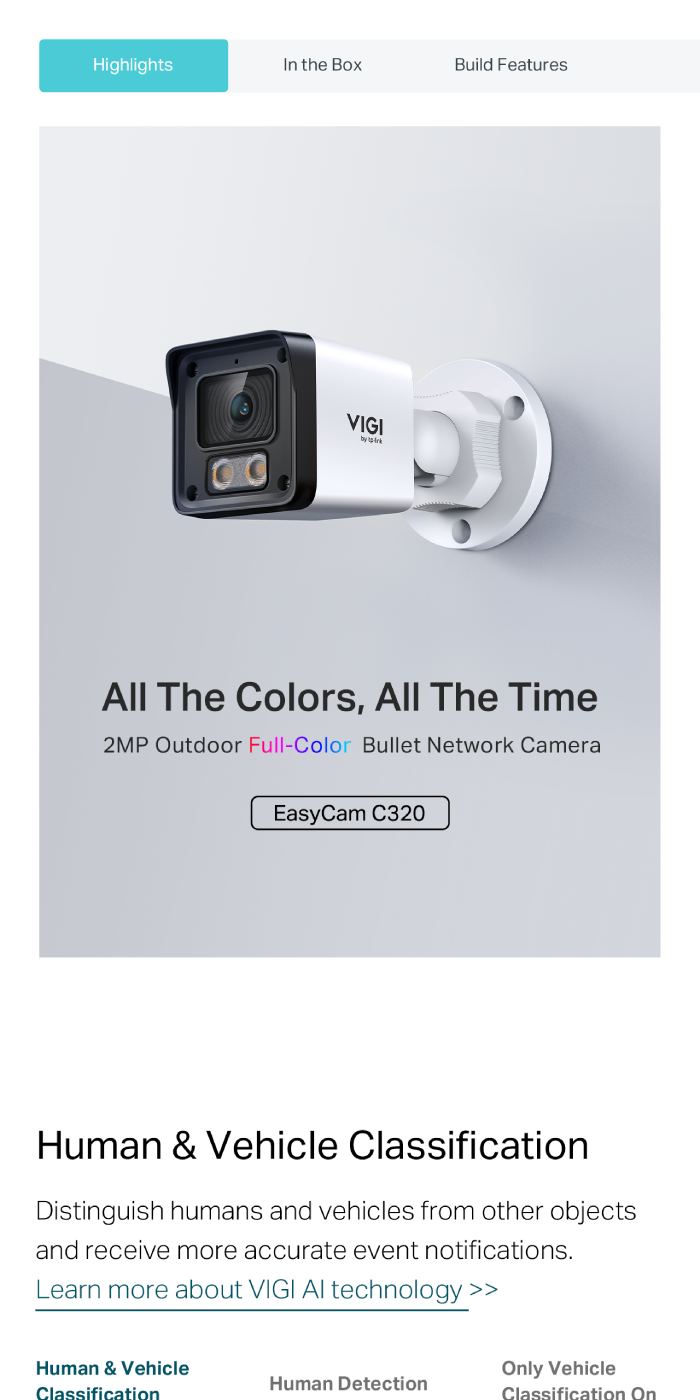 TP-Link | EasyCam C320 VIGI | Outdoor CCTV | Full-Color | Bullet ...