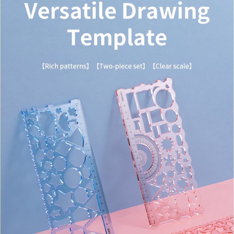 Multi Shaped Ruler Drawing Geometry Smooth Edge Hollowed-out Geometric ...