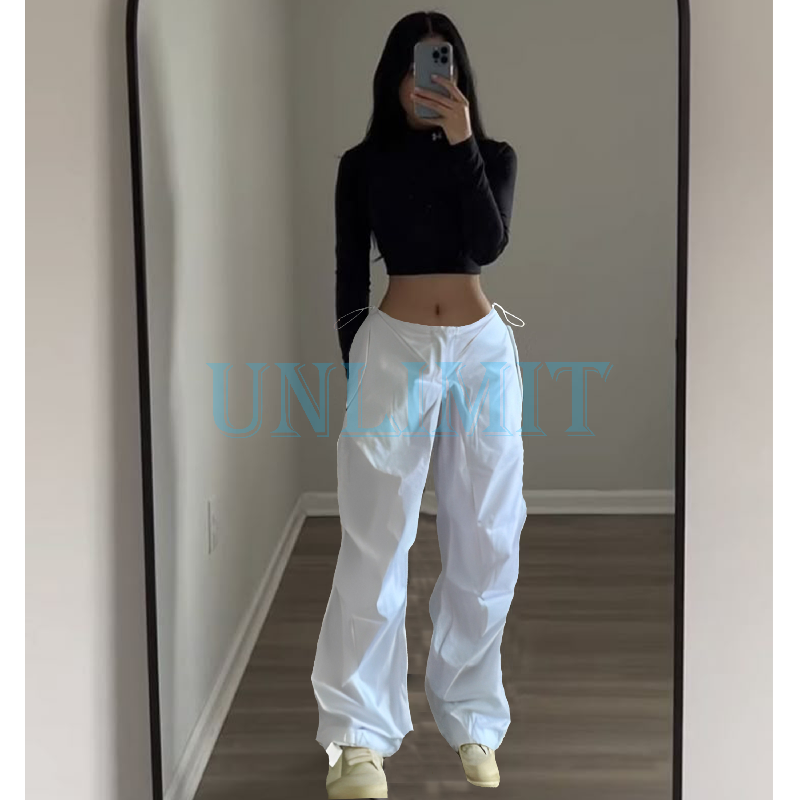 PARACHUTE PANTS for Women Swag Baggy Jogger with String Taslan Fabric for Women | Shopee Philippines