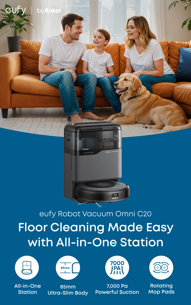 Eufy by Anker Omni C20 Robot Vacuum & Mop, All-in-One Station, Auto ...
