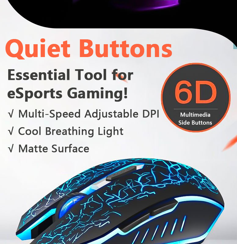 USB Luminous Gaming Mouse with Wire for Computer Laptop Gaming Office ...