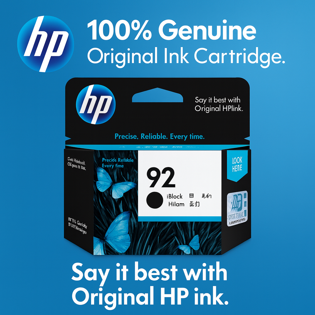 HP 92 Black Ink Cartridge Genuine Original for HP Deskjet F340 F350 PSC ...