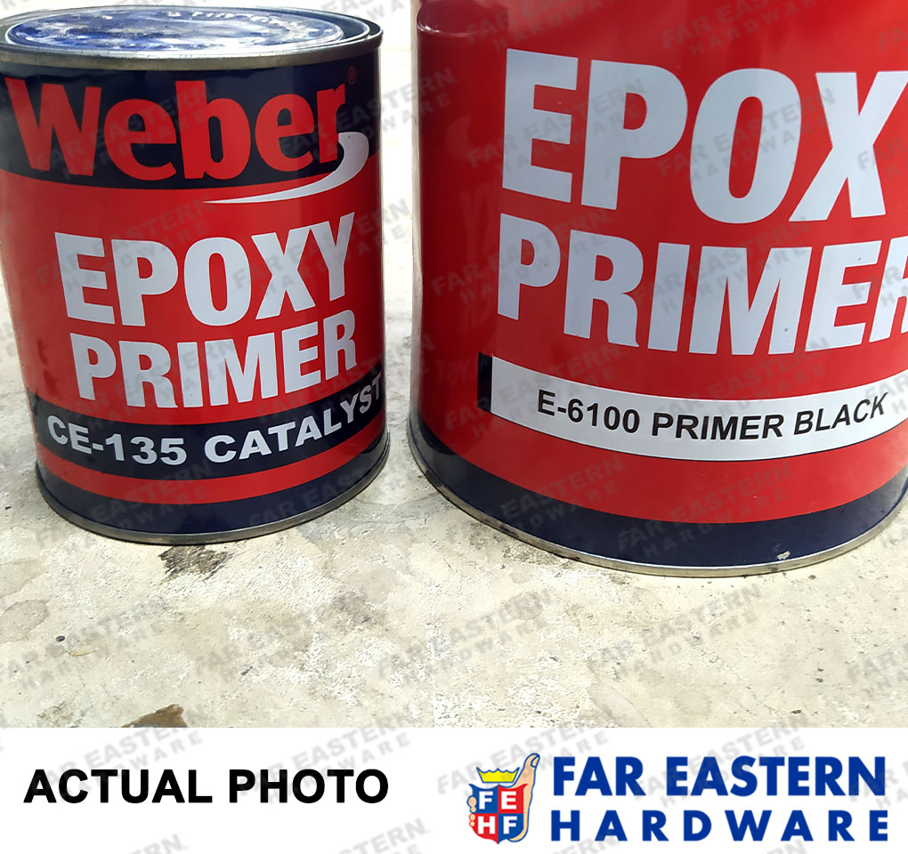 WEBER Epoxy Primer Paint Gray | Black Set 1L | Gallon w/ Catalyst ...