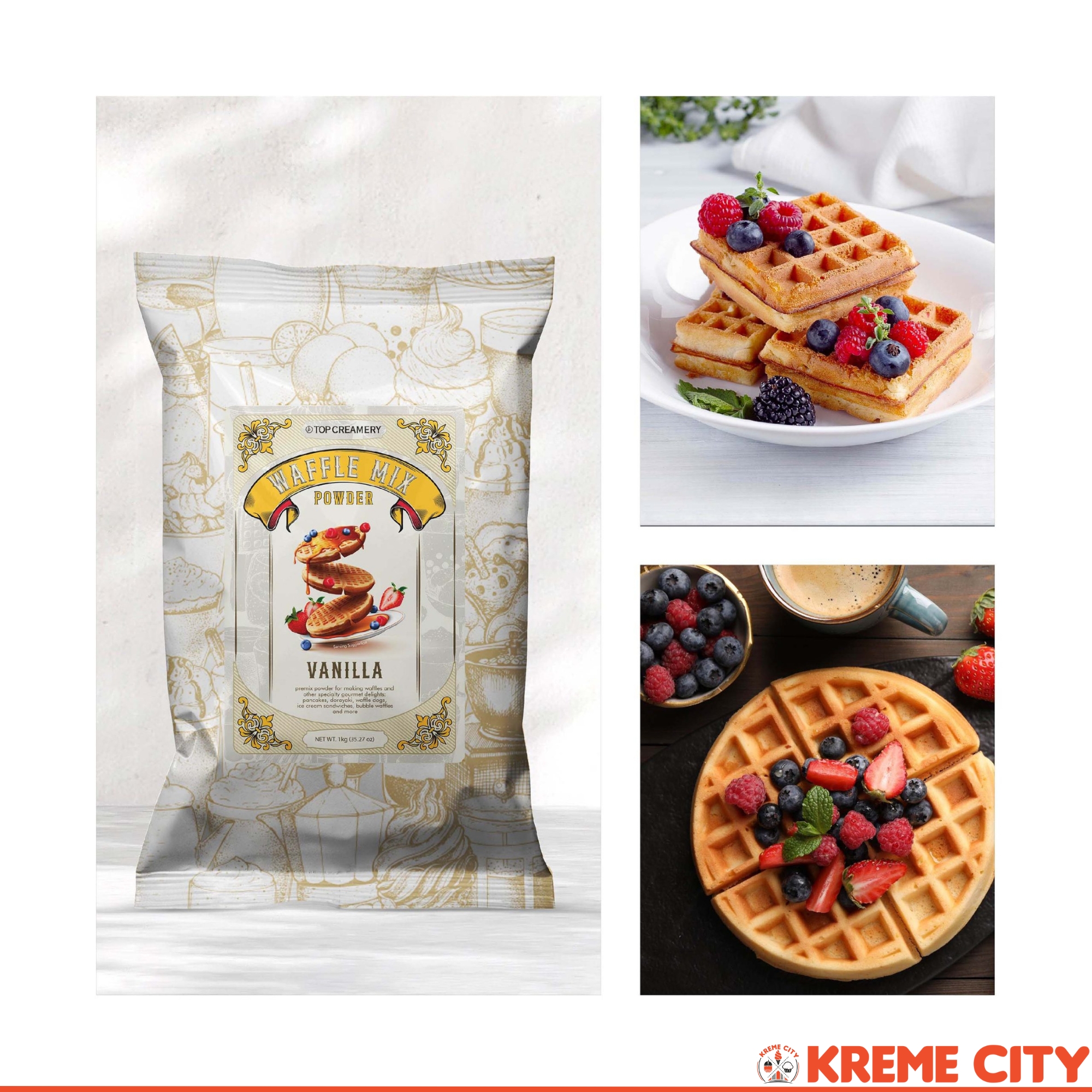 TOP Creamery Waffle Mix Powder Vanilla 1kg | Shopee Philippines
