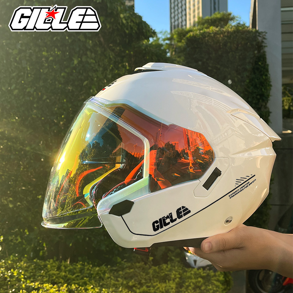 GILLE FF005 VISAGE Helmet Half Face Dual Visor Helmet For Motorcycle ...