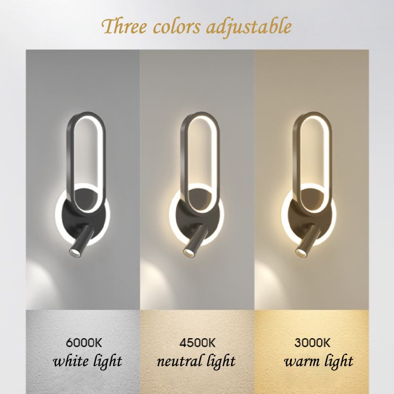 LED Wall Light Modern Nordic Minimalist Tricolor Wall Mounted Lights ...