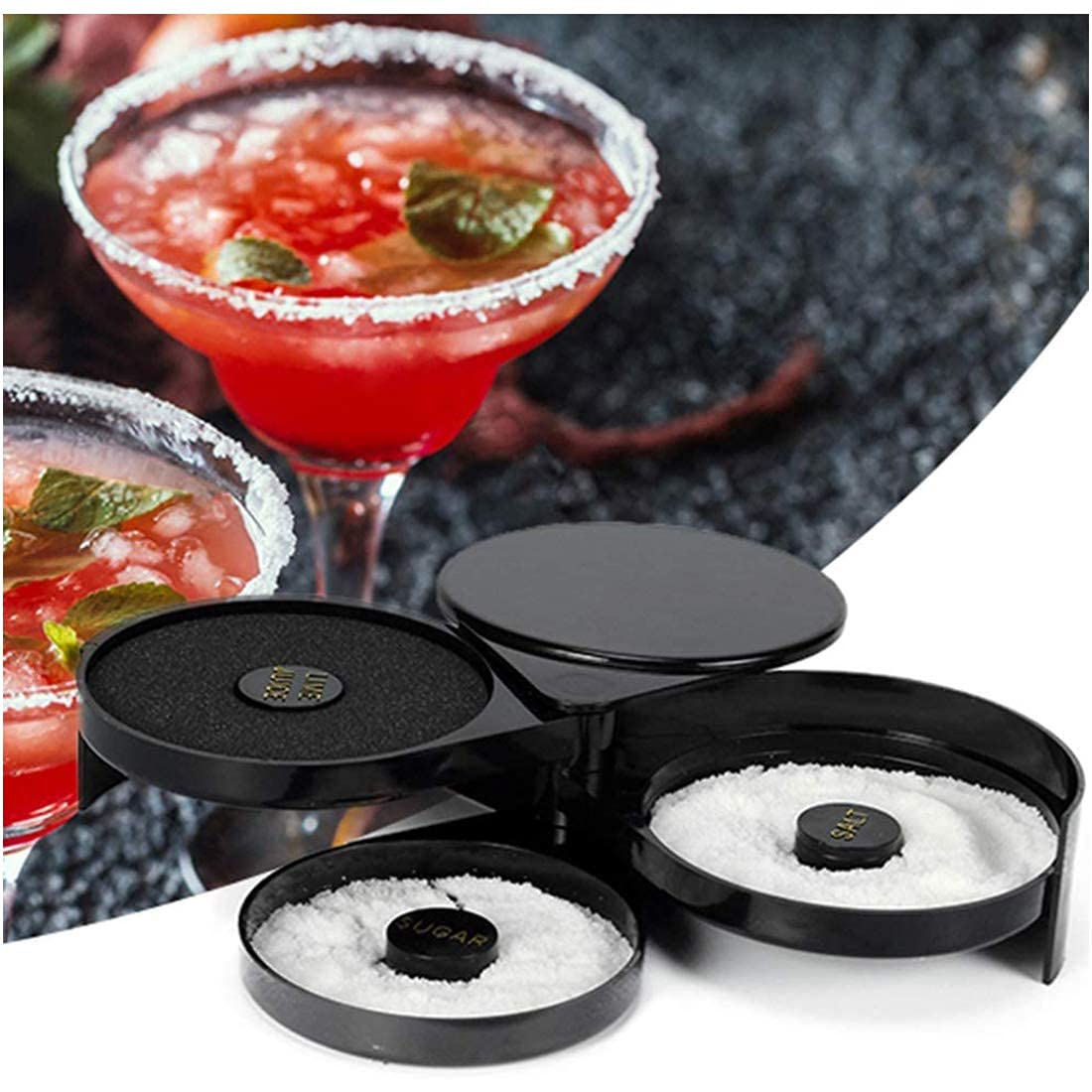 3 Tier Bar Sugar Salt Rim Lime Tray Bartender ABS Tool Cocktail ...