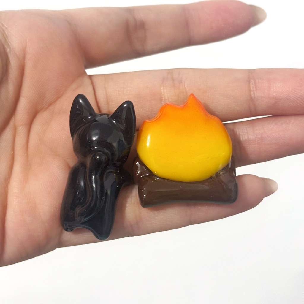 Studio Ghibli Totoro Jiji Calcifer Handmade Polymer Clay Phone Hipper ...