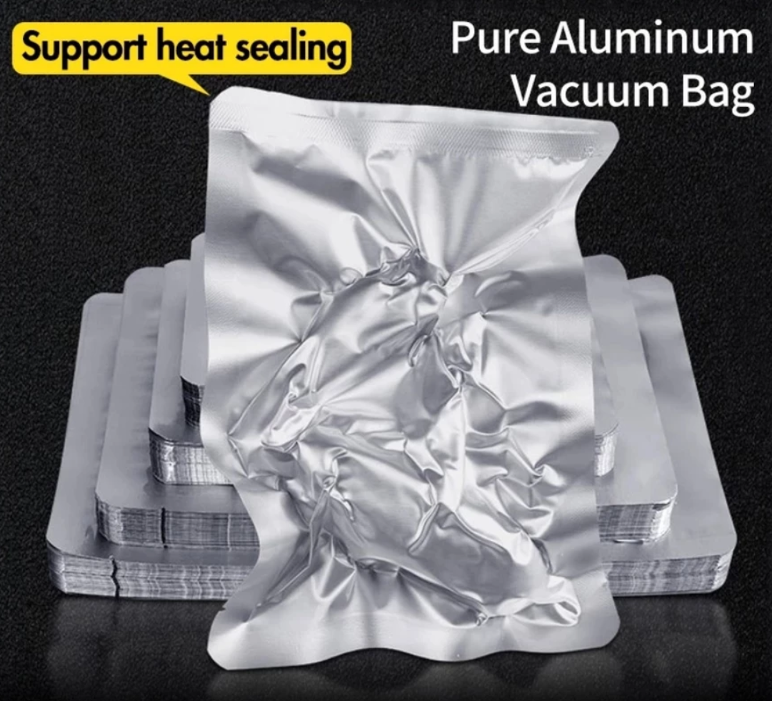 100pcs Heat Seal Glossy Aluminum Foil Bag Food Grade Vacuum Pouch ...