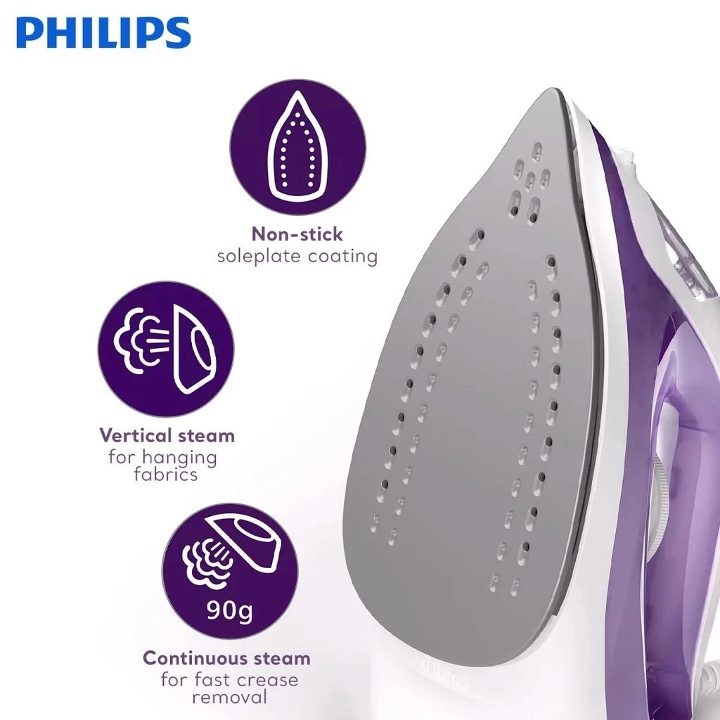 PHILIPS Steam Iron DST1040/30 2000W Non Stick Soleplate Calc Clean ...