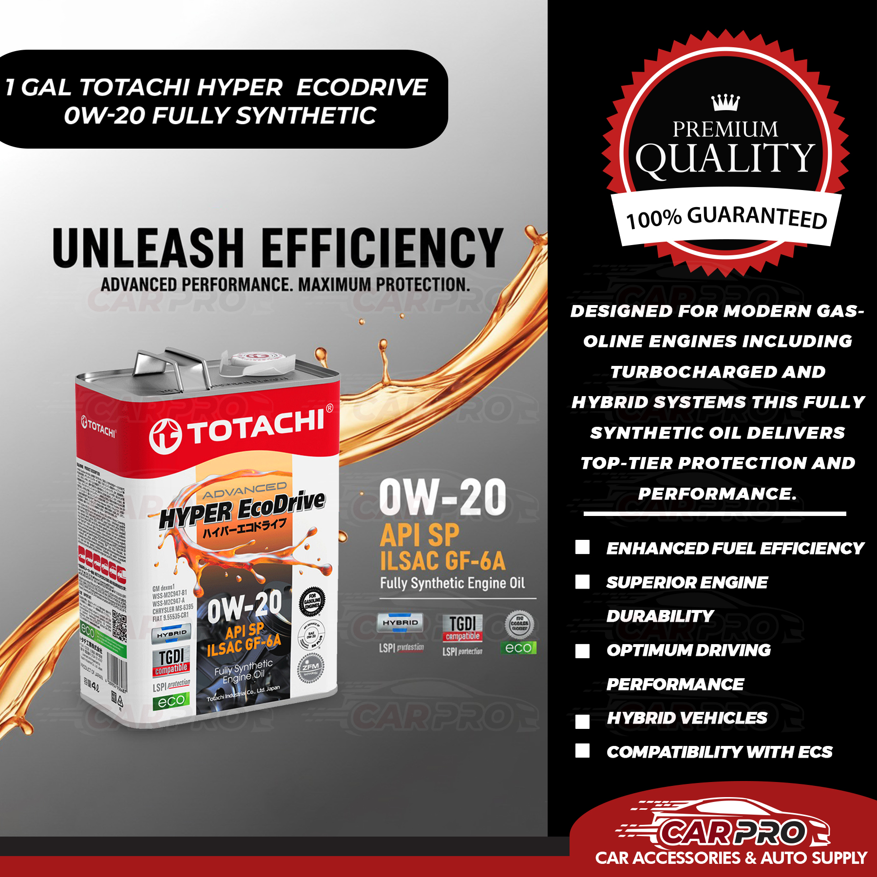 Totachi 0w-20 Hyper EcoDrive Fully Synthetic Gasoline Oil | Shopee ...