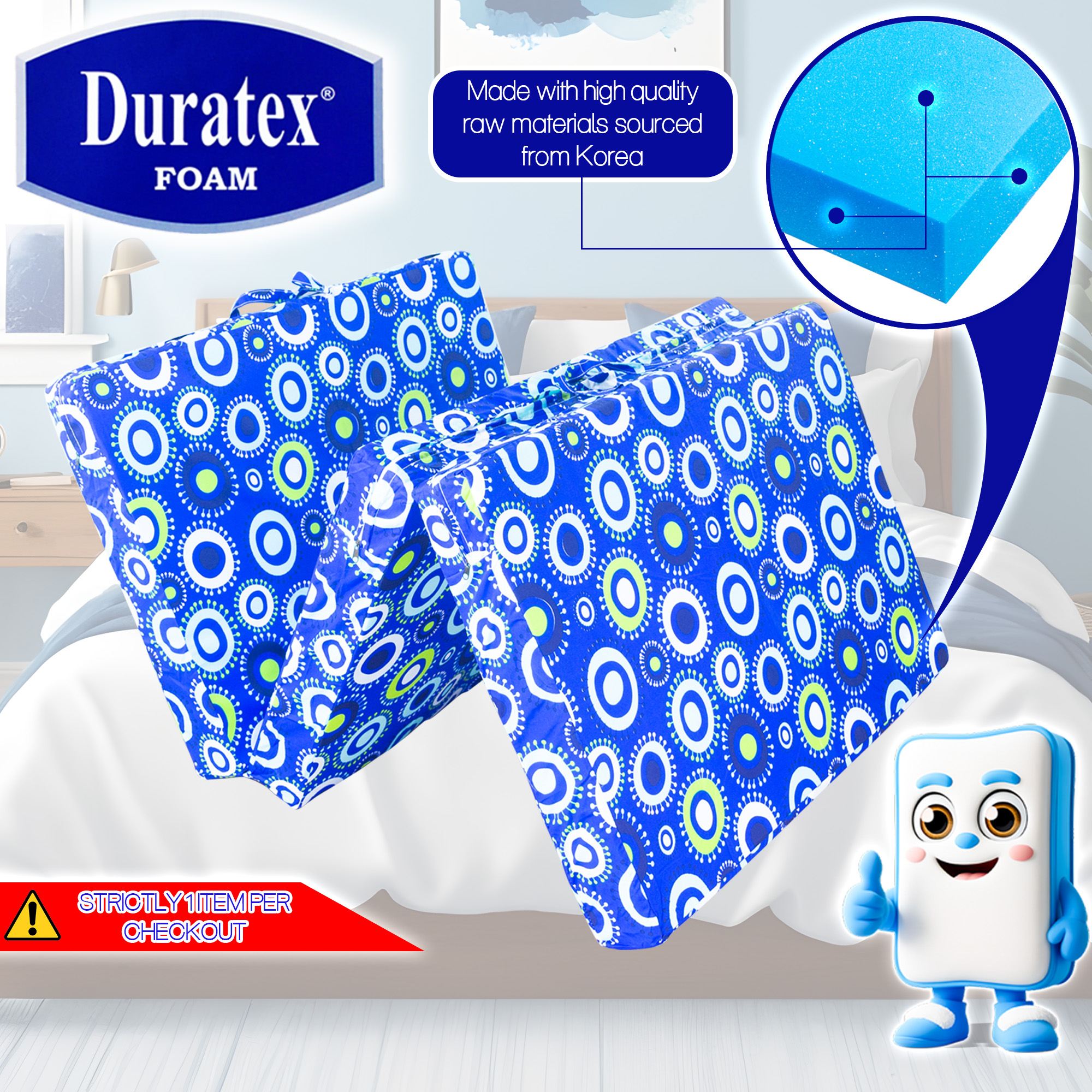Duratex Foam Trifold Bed Mattress 2/4 Inches | Shopee Philippines
