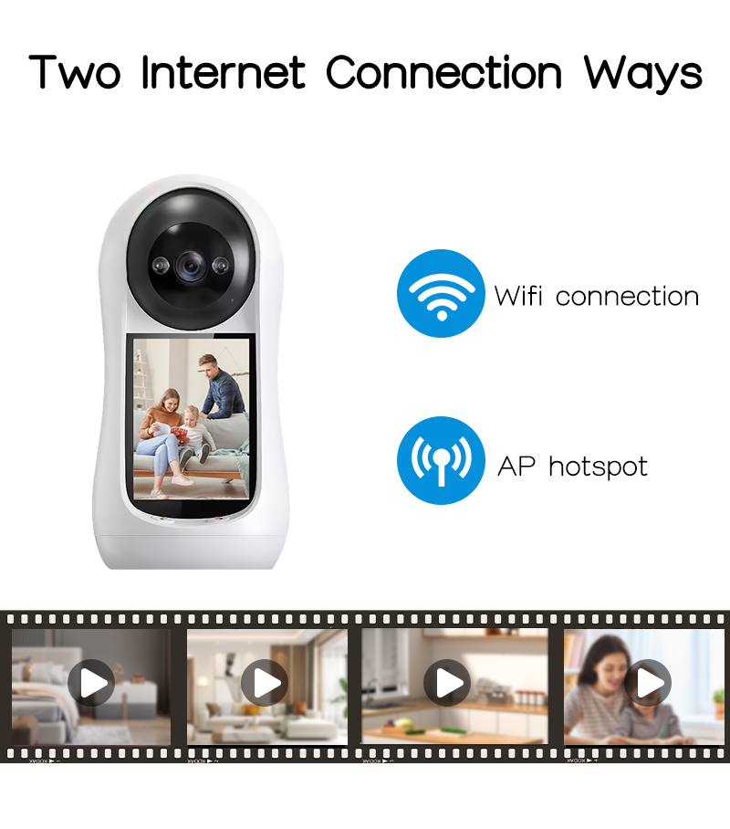 V380 Smart Video Call Camera Wifi IPS FHD 1080P Screen One Click IP Two ...