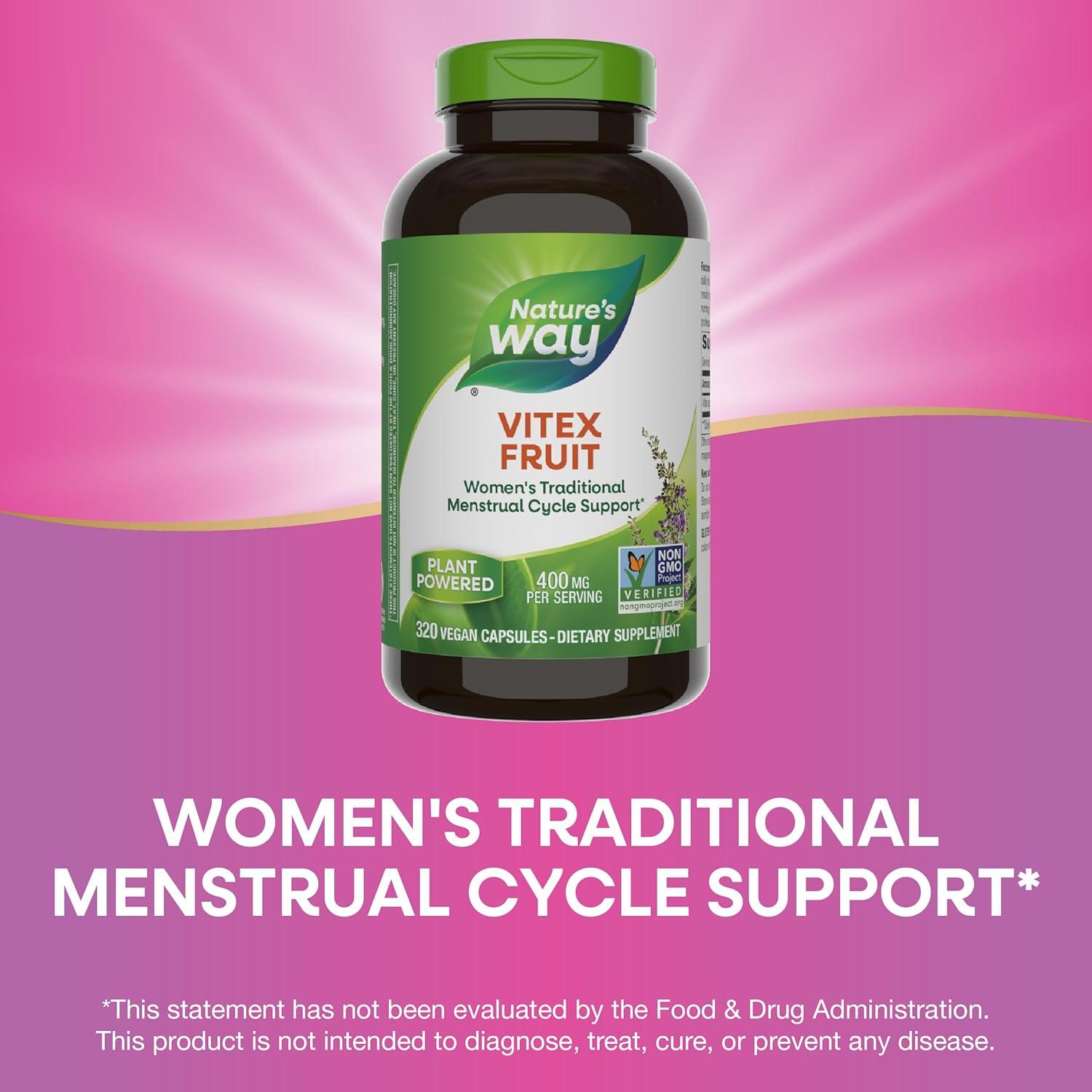 Nature's Way, Vitex Fruit ( Support Menstrual Regularity and Reduce ...