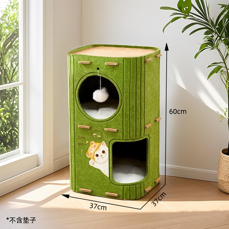 Multi-Layer Felt Cat House with Scratch Board Durable Climbing Frame ...