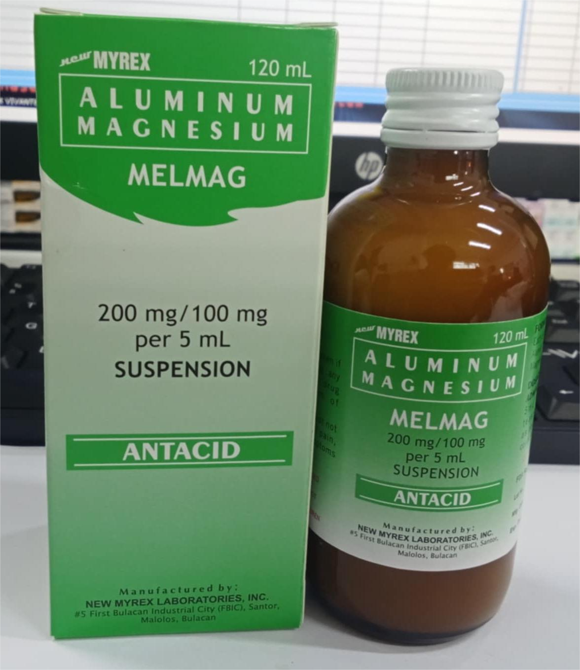Melmag Aluminum Magnesium 200mg/100mg per 5ml suspension 120ml antacid ...