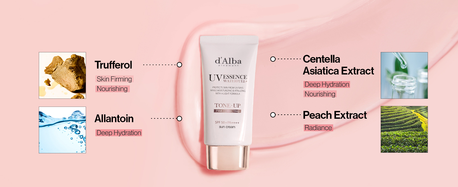 d'alba Piedmont Waterfull Tone-Up Sunscreen Serum Spf50+ Sunscreen for ...
